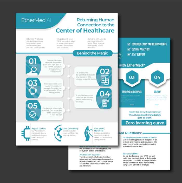 Ethermed AI sales sheet - Unlimited Graphic Design Service